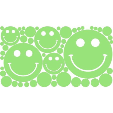 Polka Dots & Smiley Face Removable Wall Stickers, Key Lime, One 12" x ...