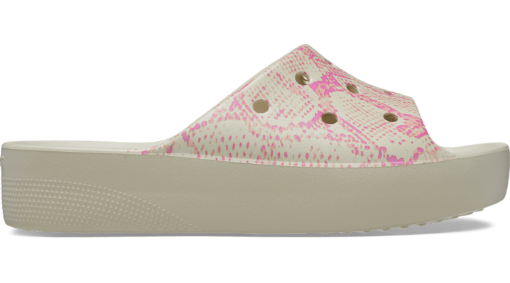 Crocs Bone / Multi Women’S Classic Platform Snake Print Slide Shoes ...